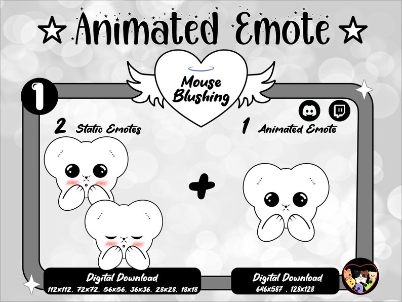 Cute Mouse Blushing Animated Emote Twitch/discord/streaming - Etsy