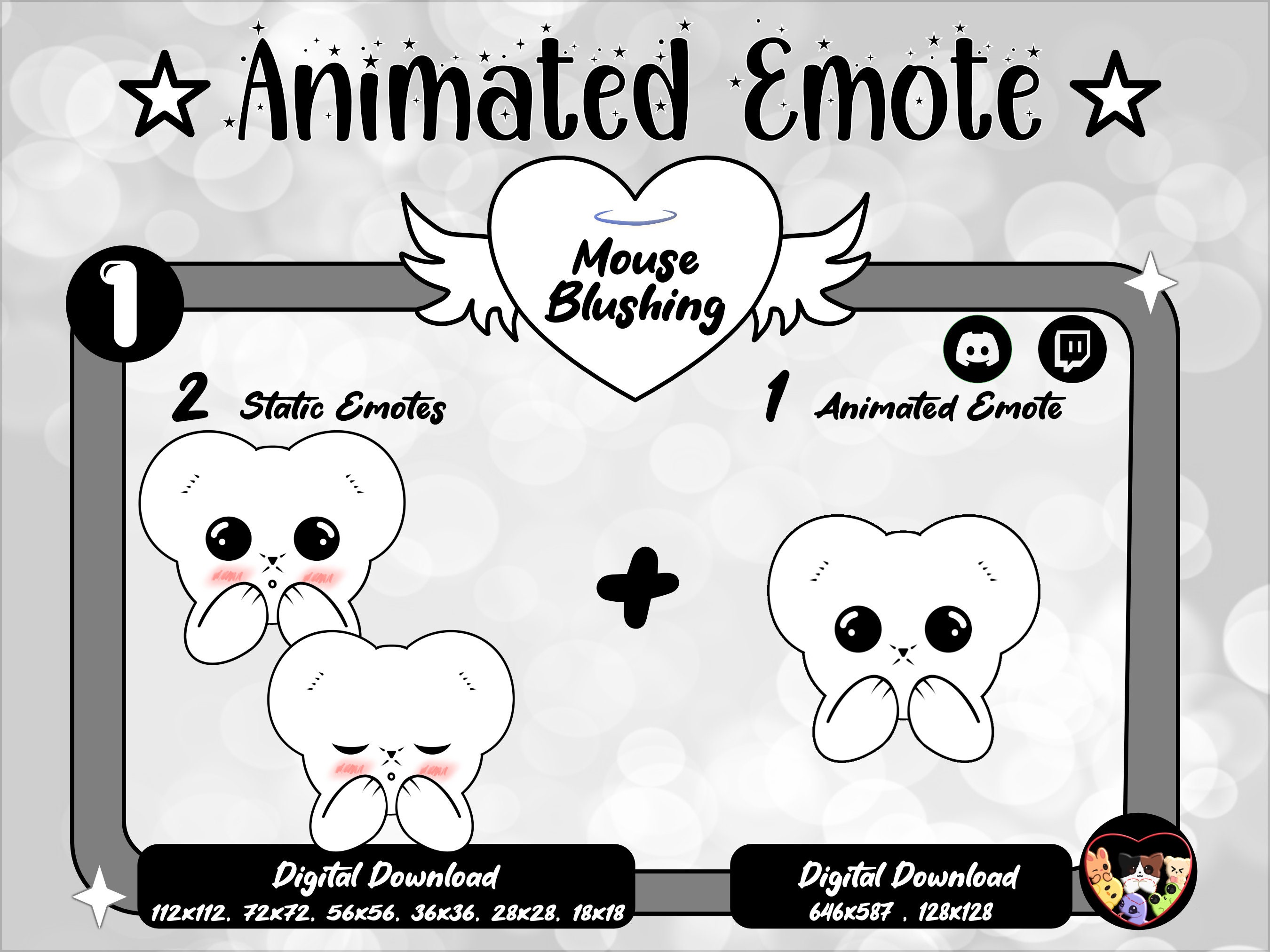 Cute Mouse Blushing Animated Emote Twitch/discord/streaming - Etsy
