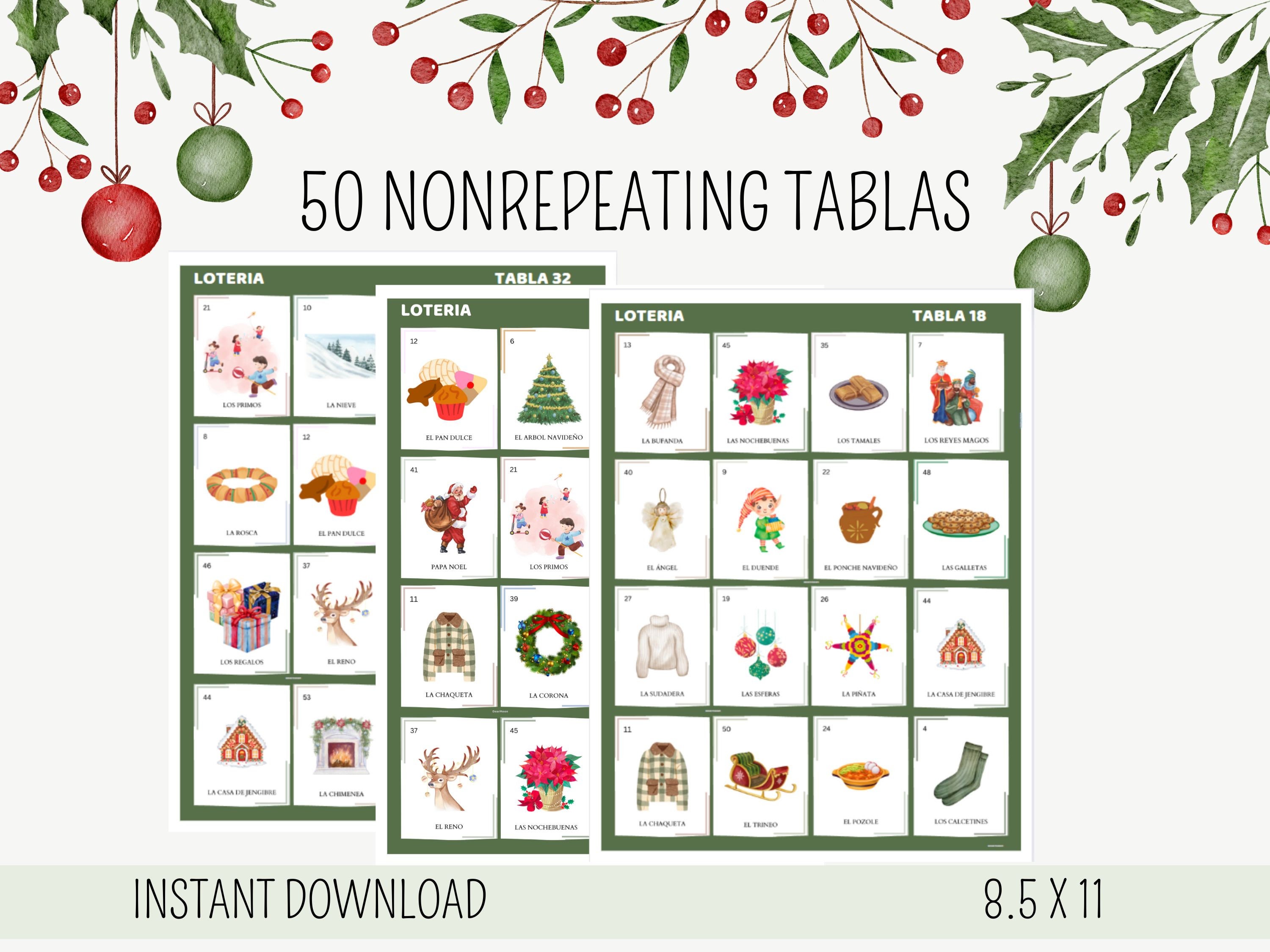 Christmas Loteria/ Printable Christmas Loteria/ Loteria/ Spanish ...