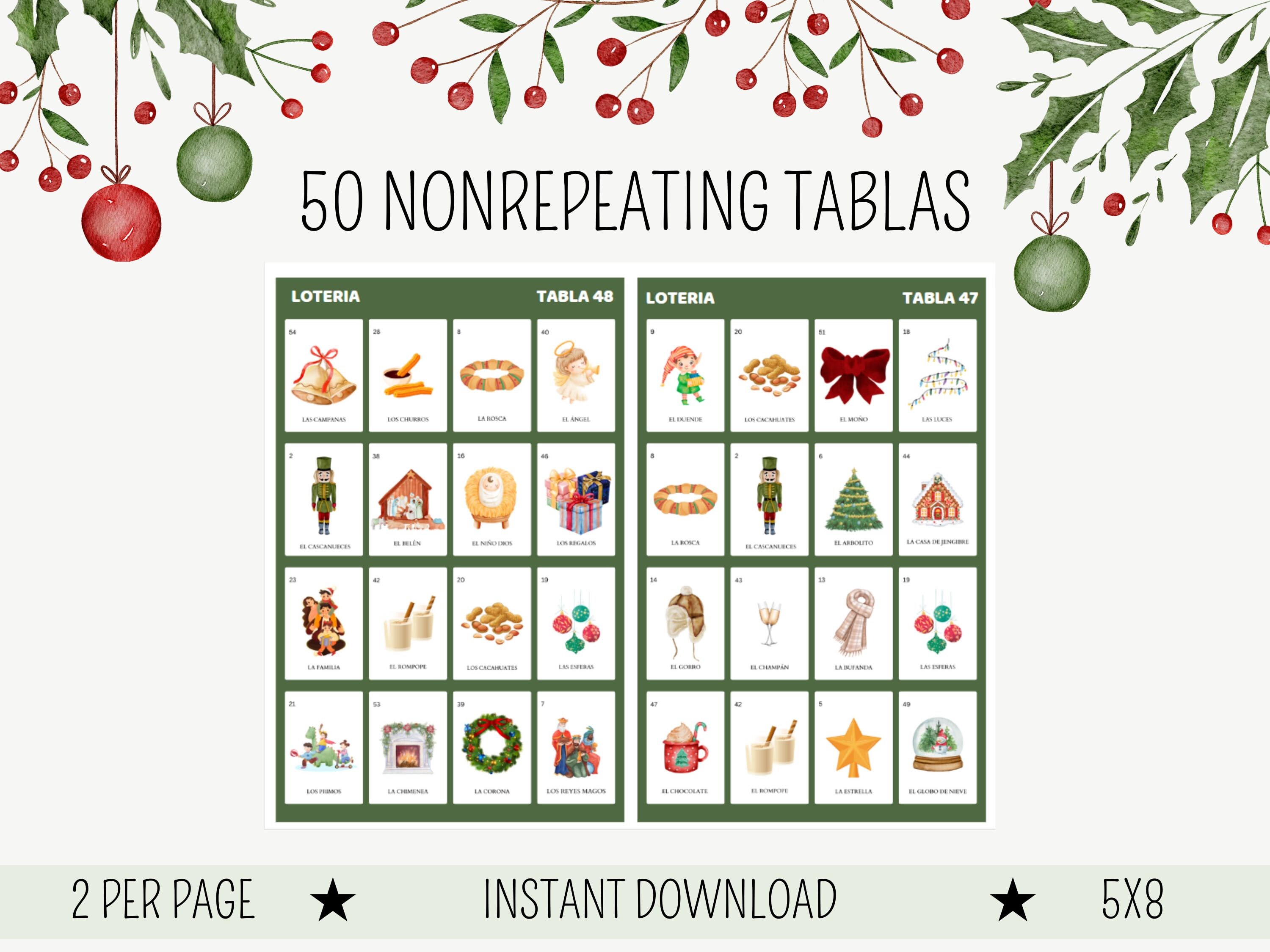 Christmas Loteria/ Printable Christmas Loteria/ Loteria/ Spanish ...