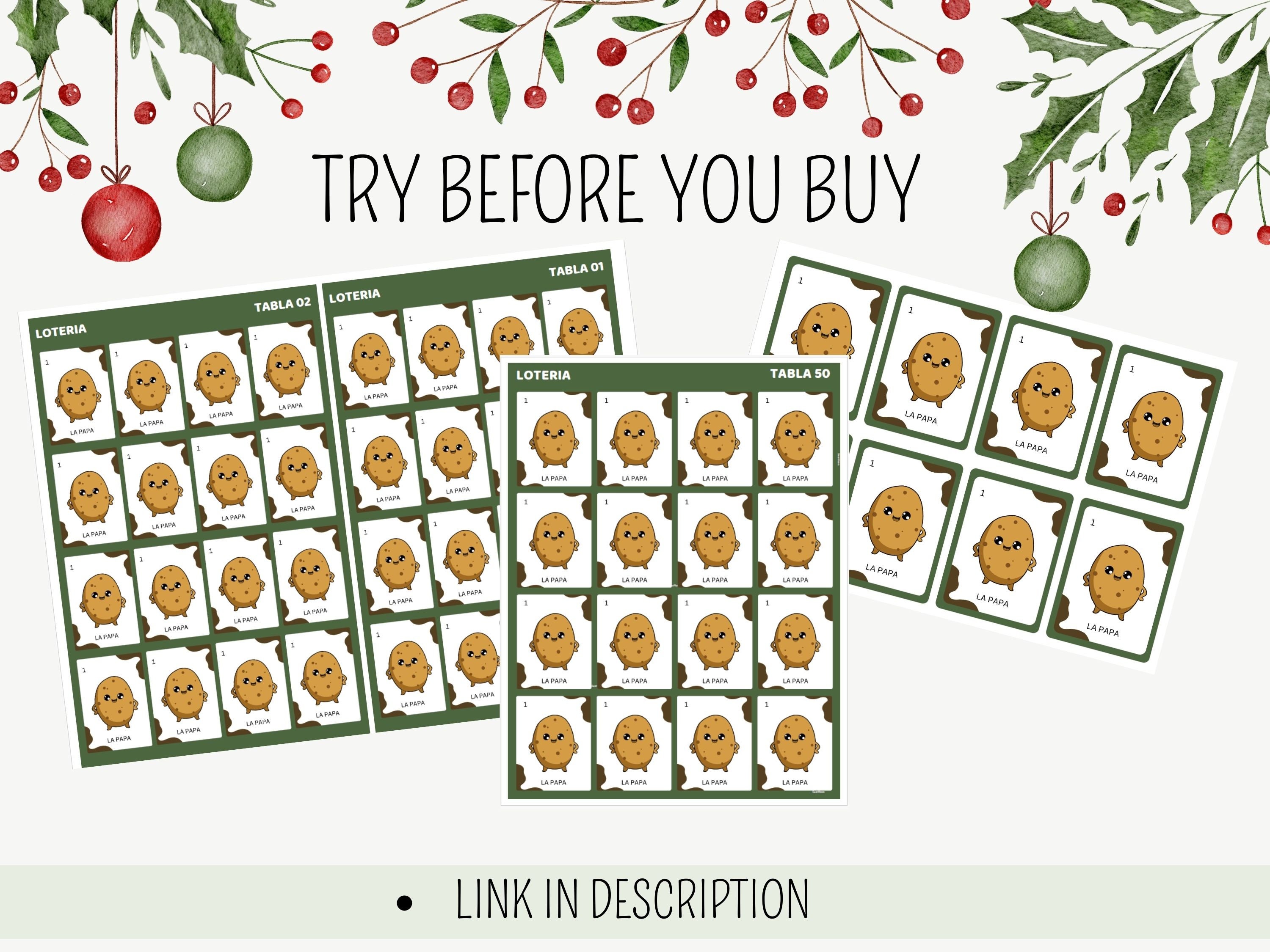 Christmas Loteria/ Printable Christmas Loteria/ Loteria/ Spanish ...