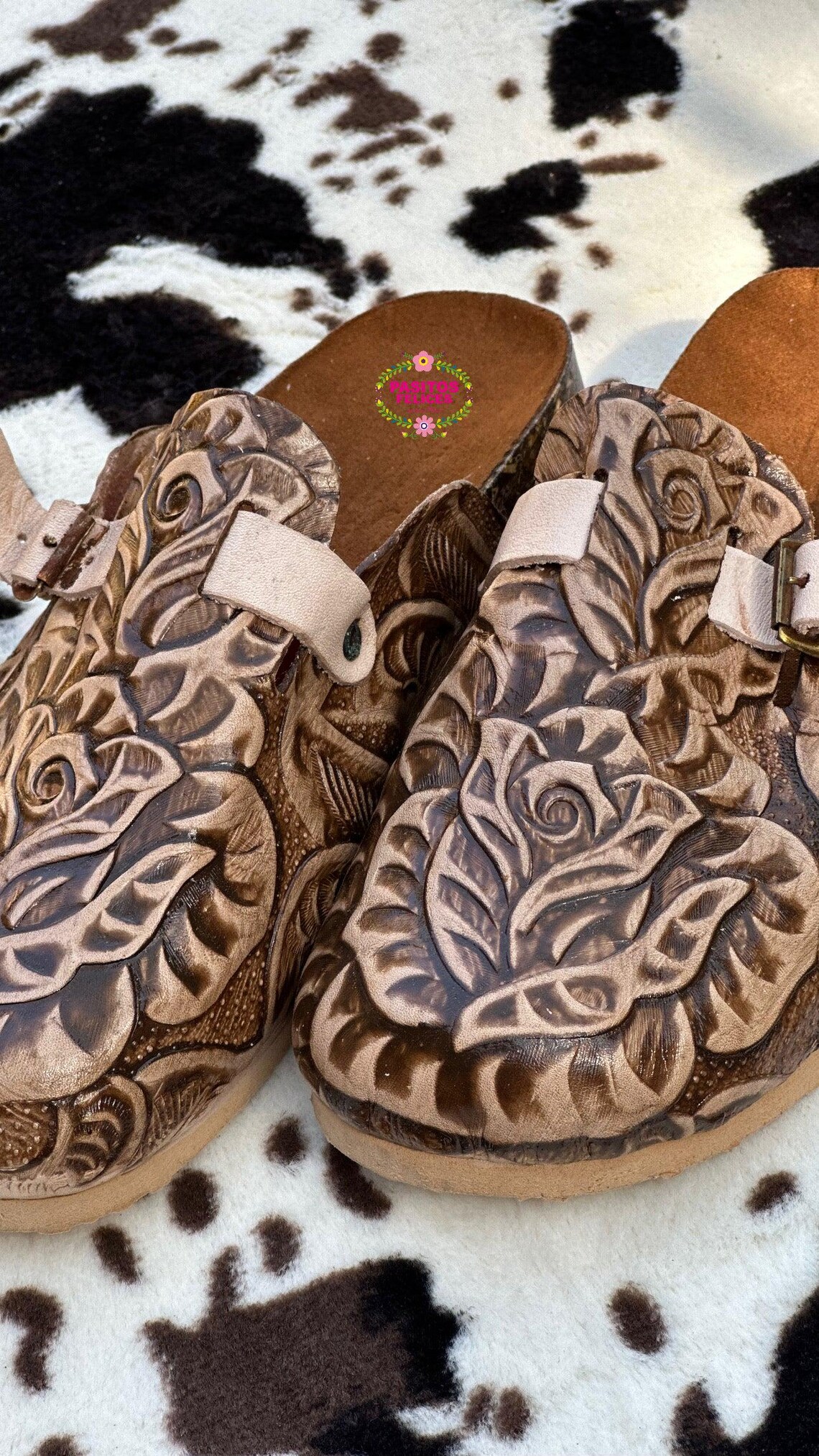 Rose Corcho Slides - Hand Tooled Leather Rose Slides - Etsy