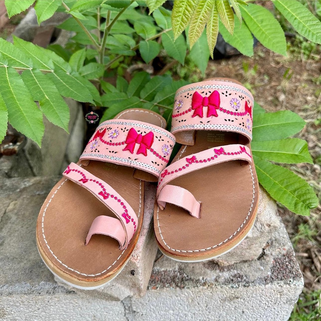 Coquette 3D Pink Toe Sandals - Etsy