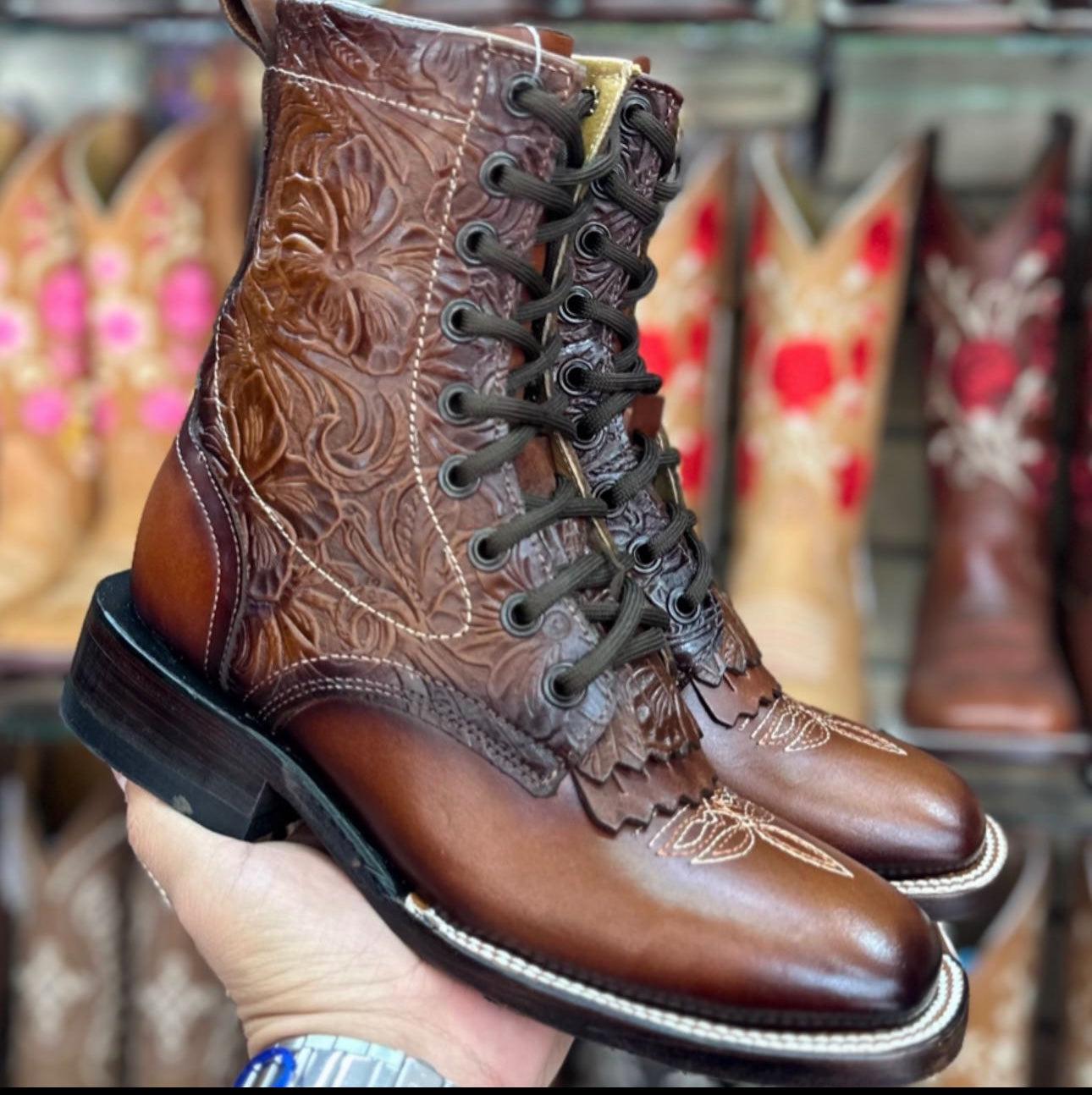 Botas Lacer - Shedron Leather Tooled Boots - Etsy