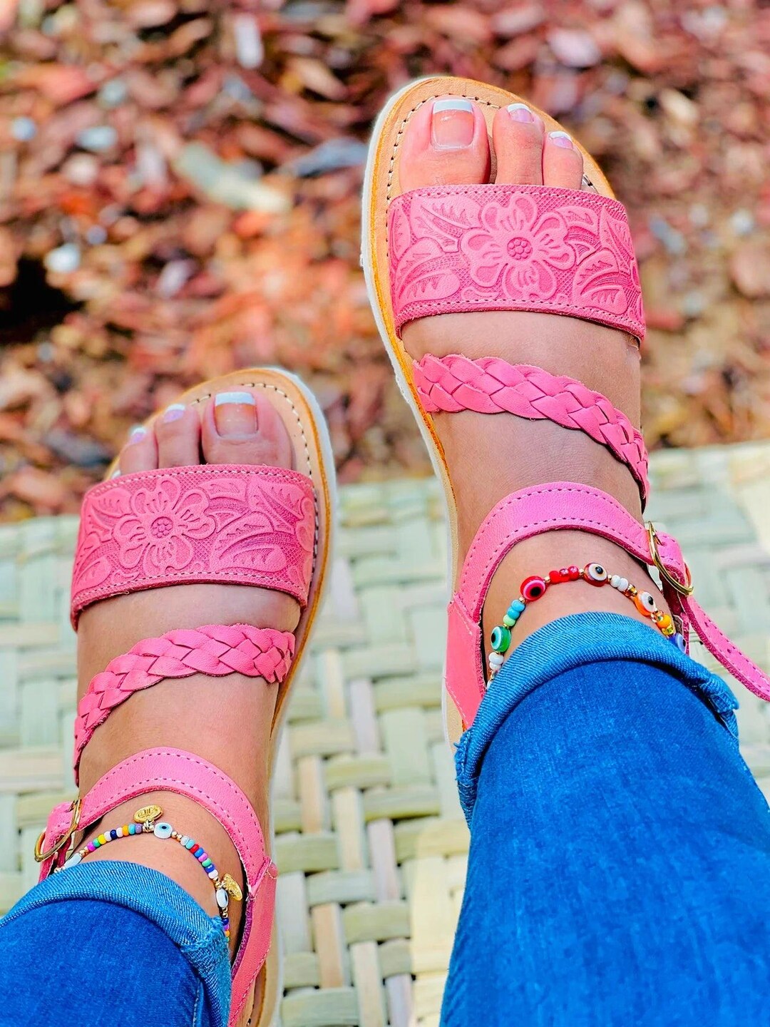 Trenzita Rosita- Pink Tooled Braid - Etsy