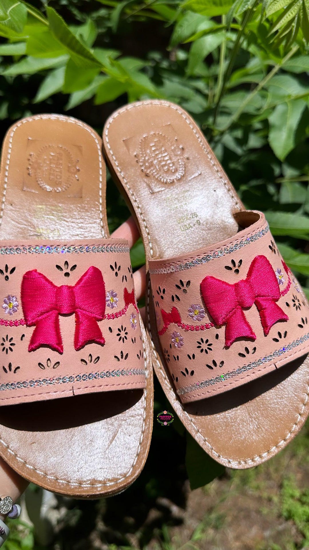 Pink Coquette Pink Bow Mexican Sandals - Etsy