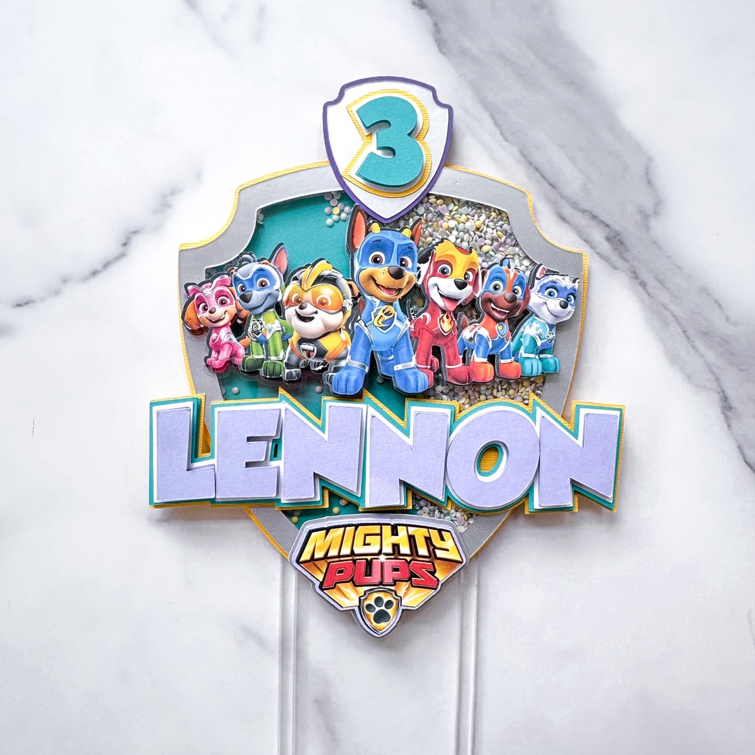 Pups Cake Shaker Topper, Cake Topper, Party Decoration, Cake Topper ...