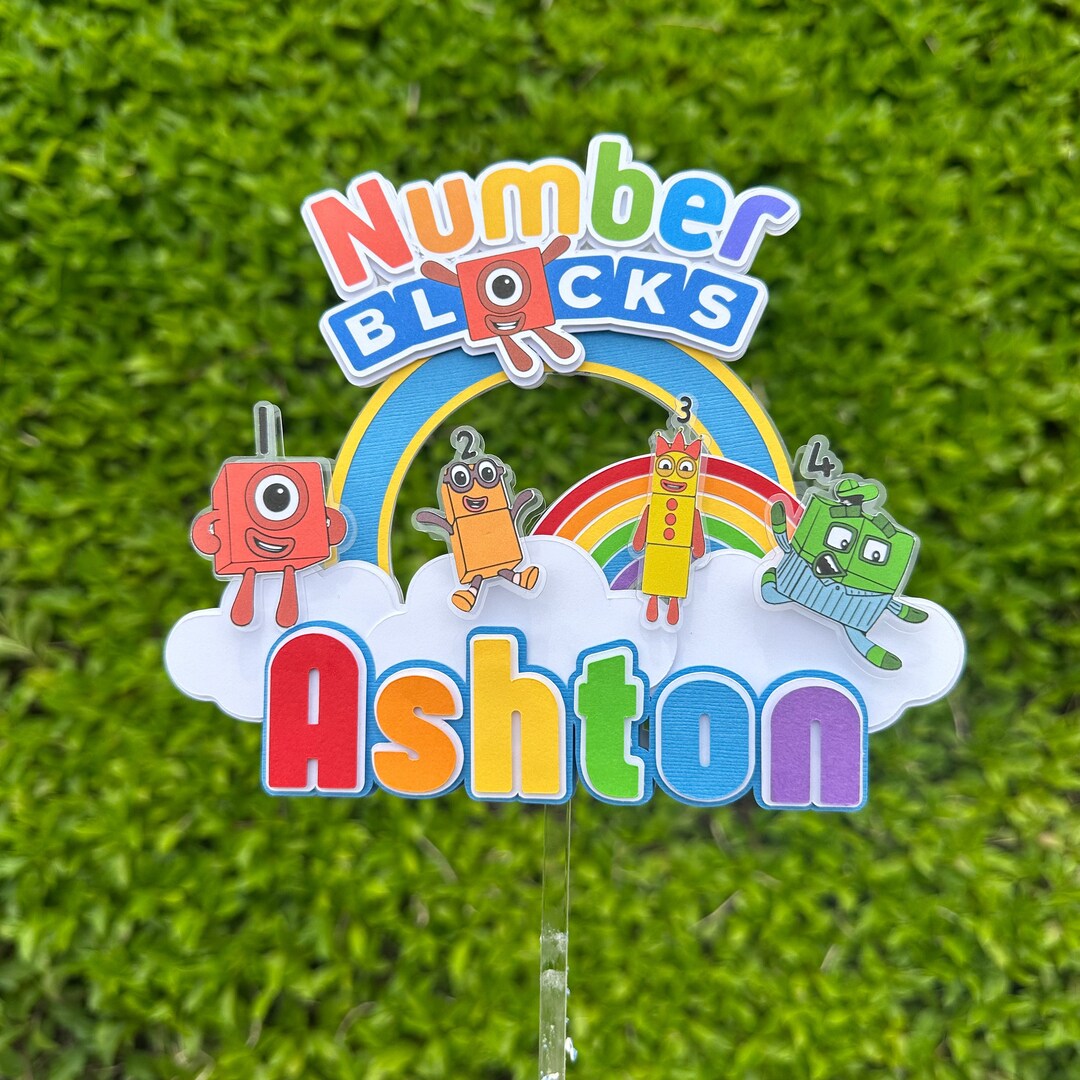 Numbers Cake Topper Blocks Cake Topper Color Blocks Cake Topper Party ...