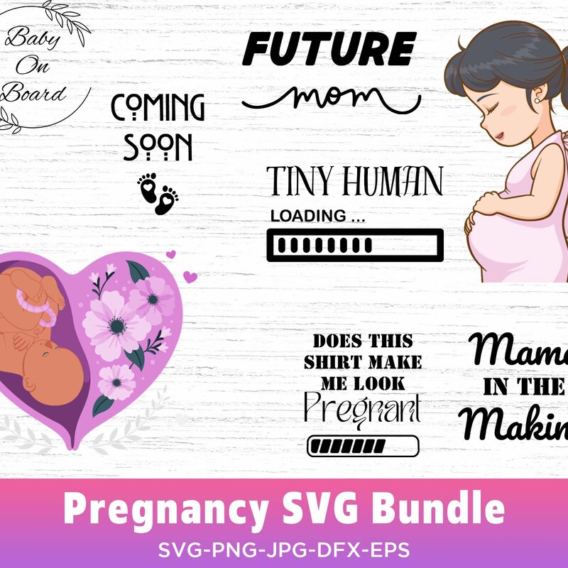 Pregnant Woman Svg - Etsy