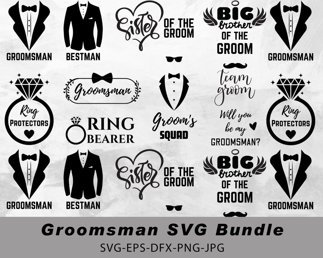 Groomsmen Svg Bundle, Groomsman Svg, Best Man Svg, Bachelor Party Svg ...