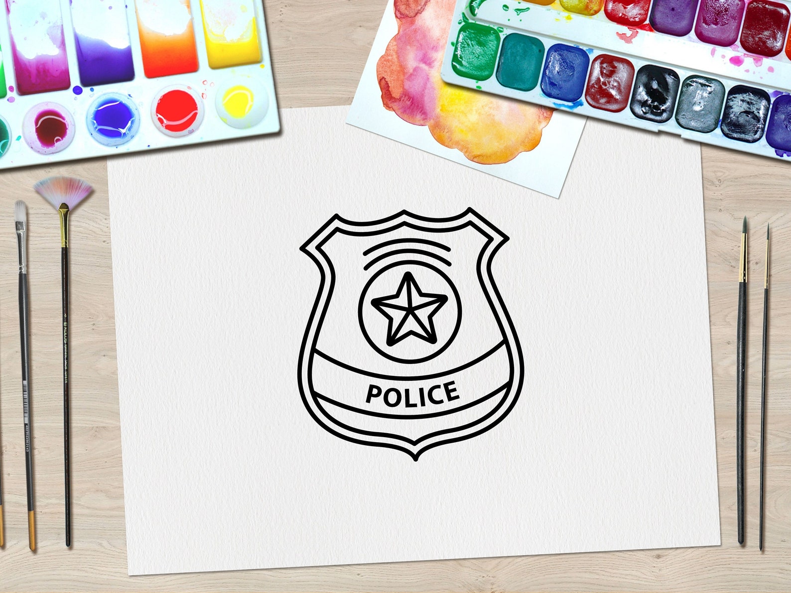 Police Badge Svg Bundle, American Police Badge Outline Svg Png ...