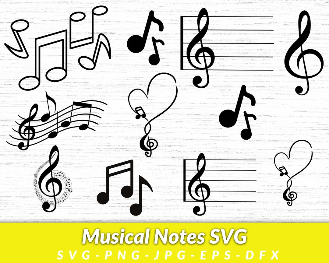 Music Notes SVG Musical Notes Clipart Music Lover Svg Files for Cricut ...
