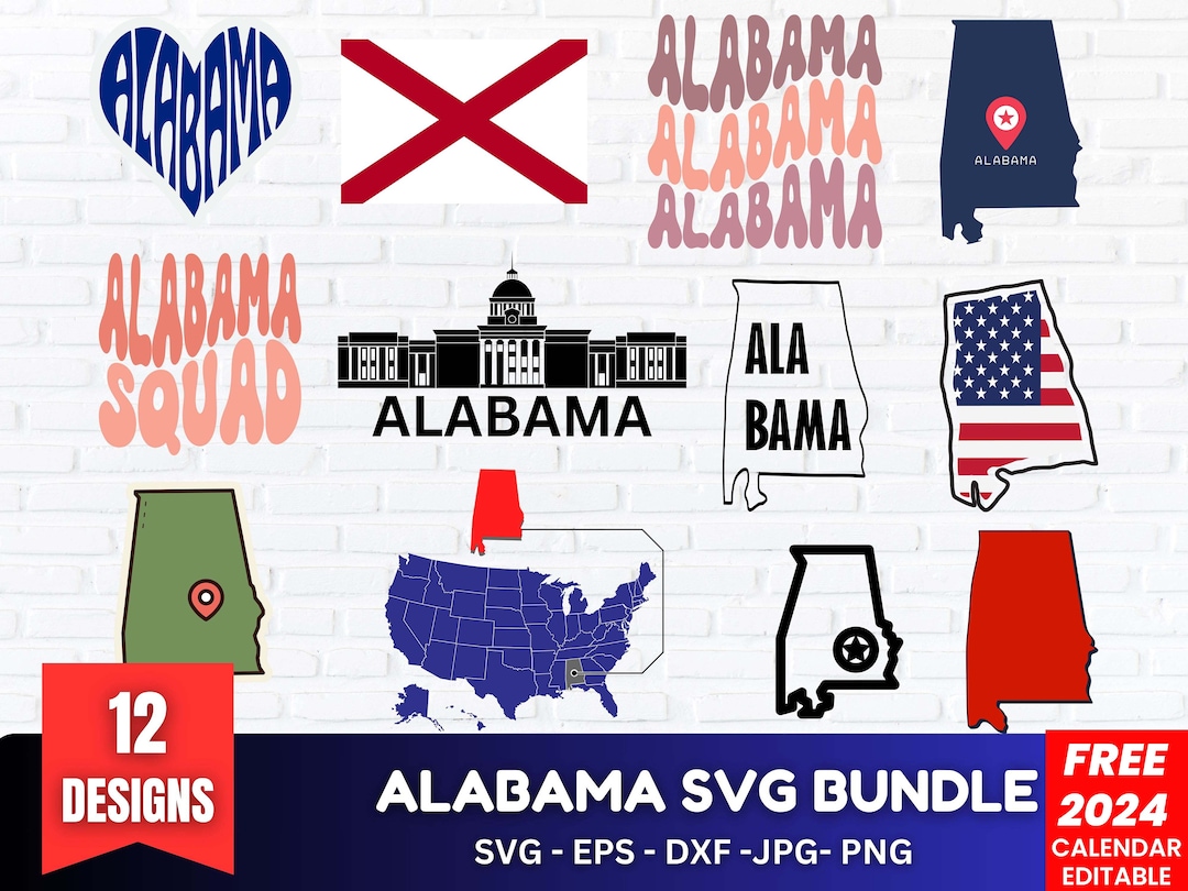 Alabama Svg Bundle, Alabama Png, Roll Tide Svg, Alabama Football Svg ...