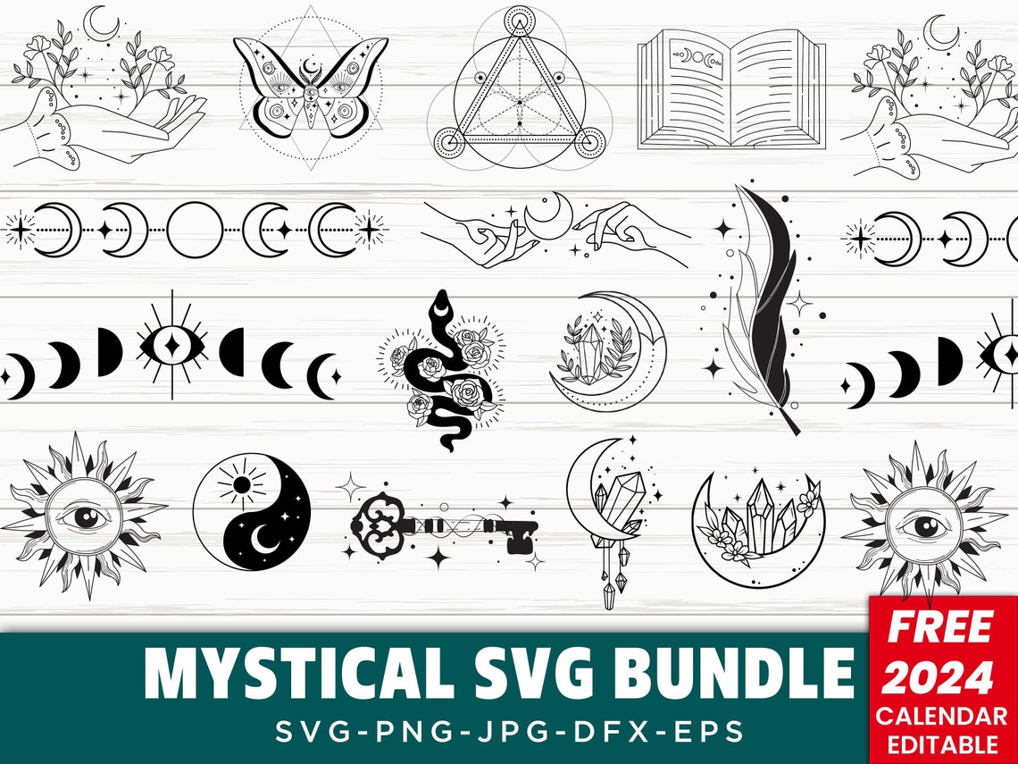 Mystical Svg Bundle Mystical Svg Mystical Clipart Celestial - Etsy