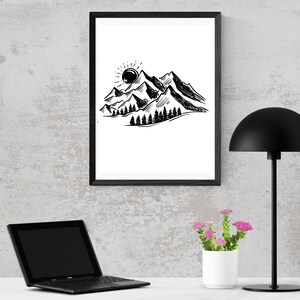 Geometric Mountain and Forest SVG Bundle Abstract Nature Designs Modern ...