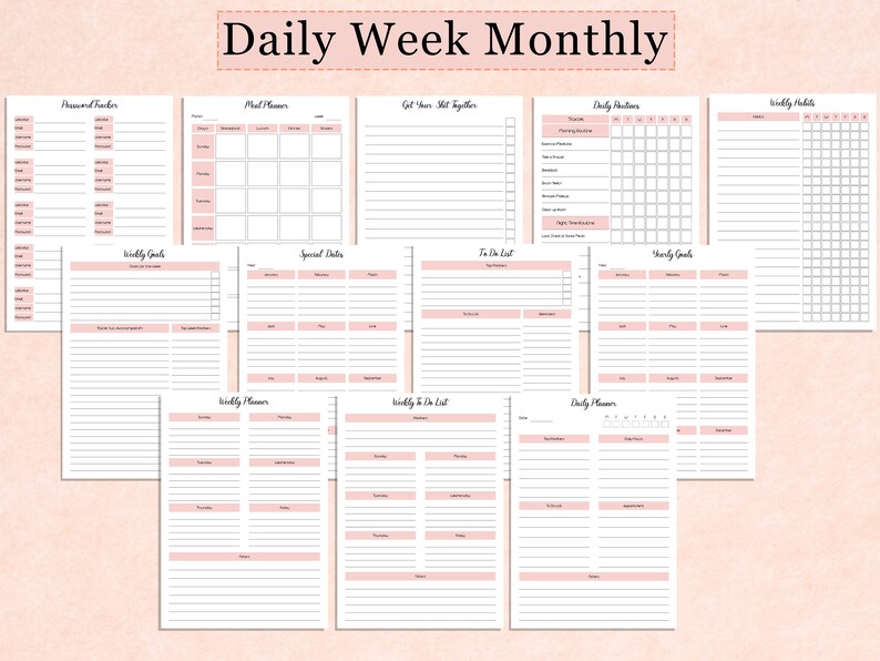 ADHD Digital Planner for Adults, 2024 Calendar (printable, Editable) - Etsy
