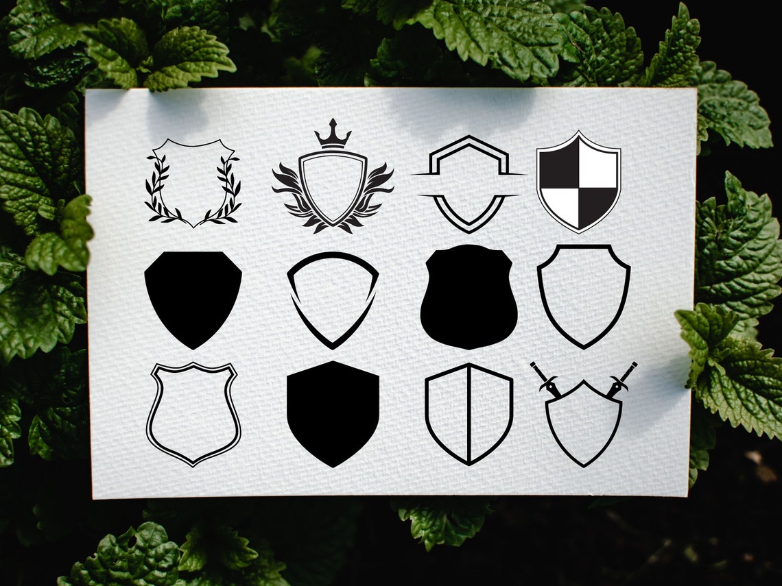 Shield Svg BUNDLE, Flowery Shield SVG, Shield PNG, Shield Clipart ...