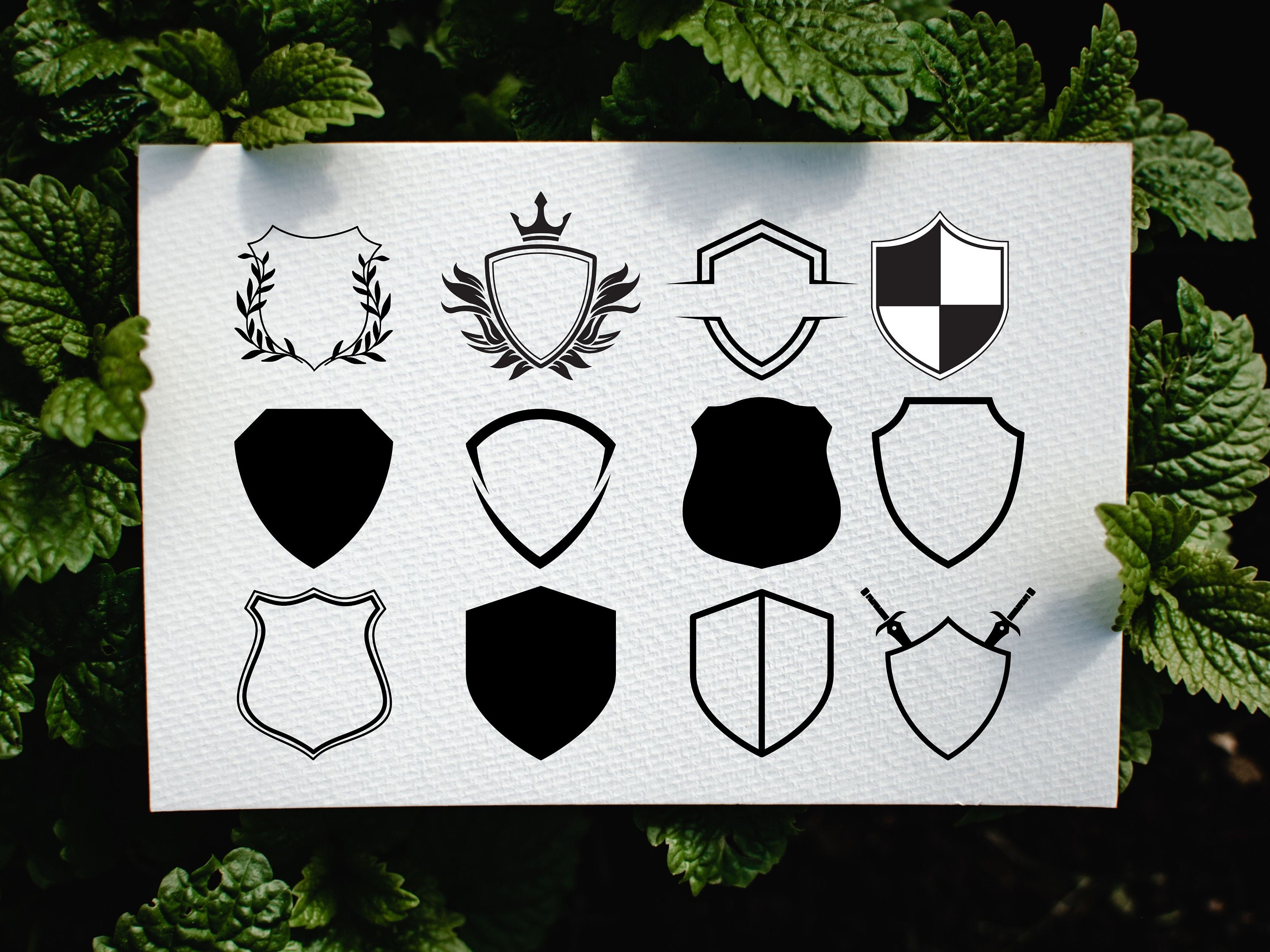 Shield Svg BUNDLE, Flowery Shield SVG, Shield PNG, Shield Clipart ...