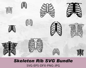 Skeleton Rib SVG Bundle, Rib Cage Svg, Skeleton Rib Cage SVG, Skeleton ...