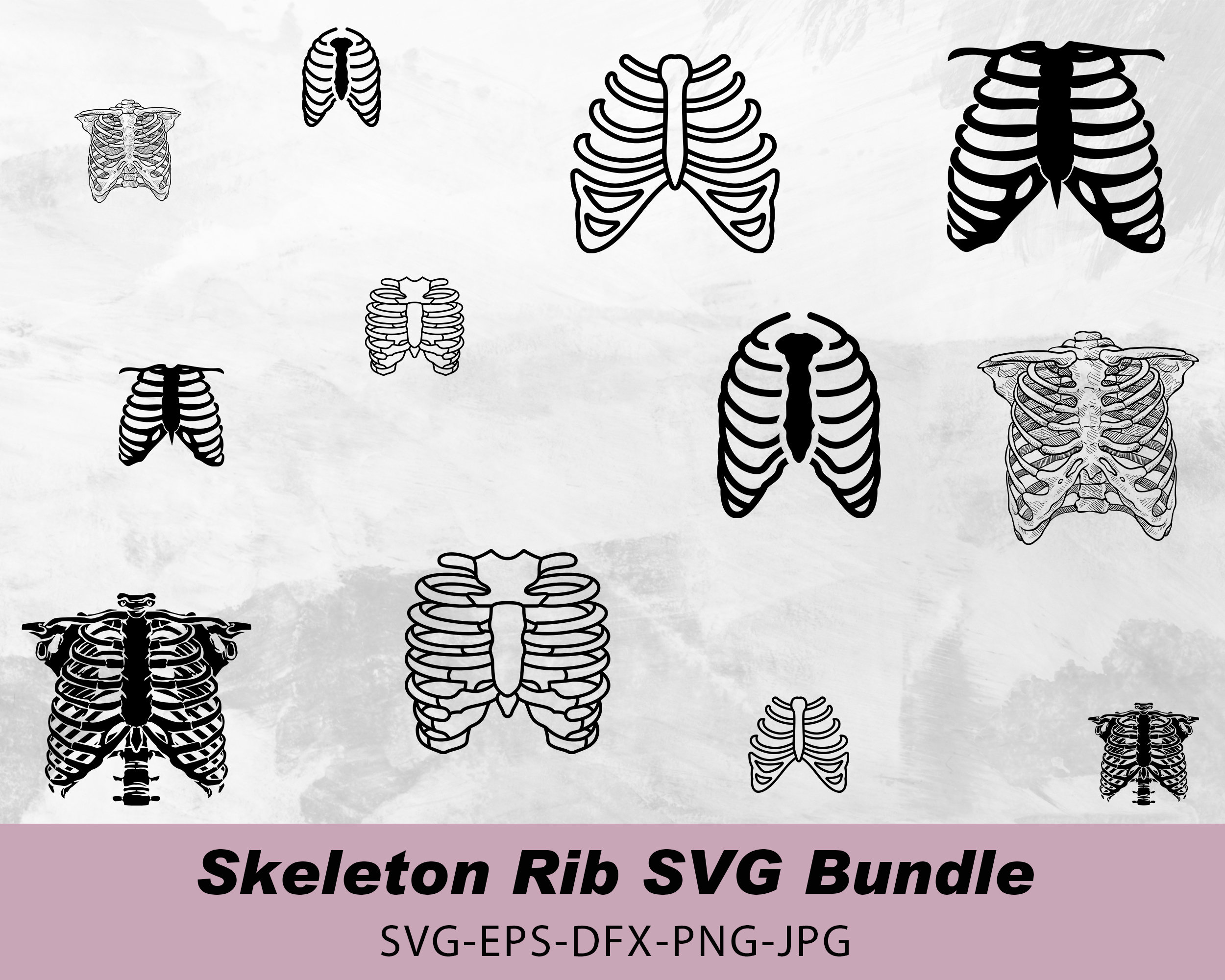 Skeleton Rib Svg Bundle Skeleton Rib Png Skeleton Rib - Etsy
