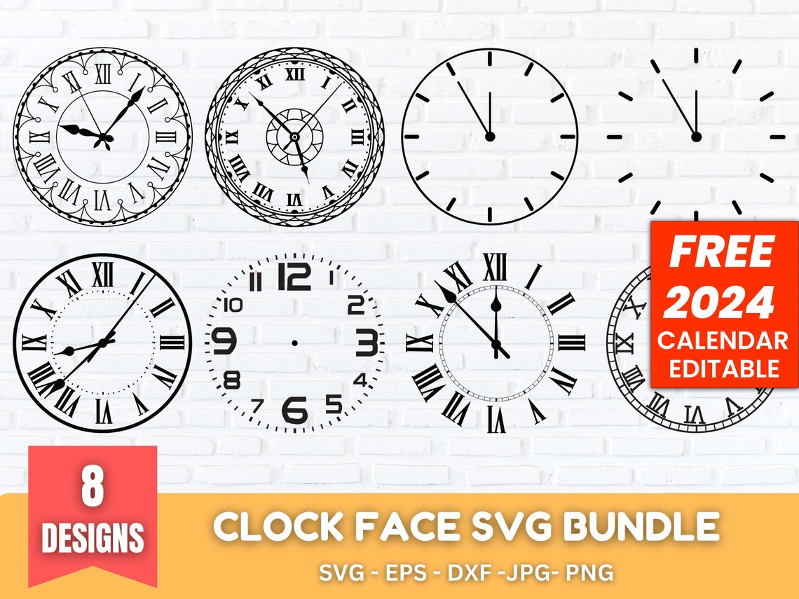 Clock Face SVG Bundle, Clock Svg, Clock Face Clipart Bundle Cut Files ...