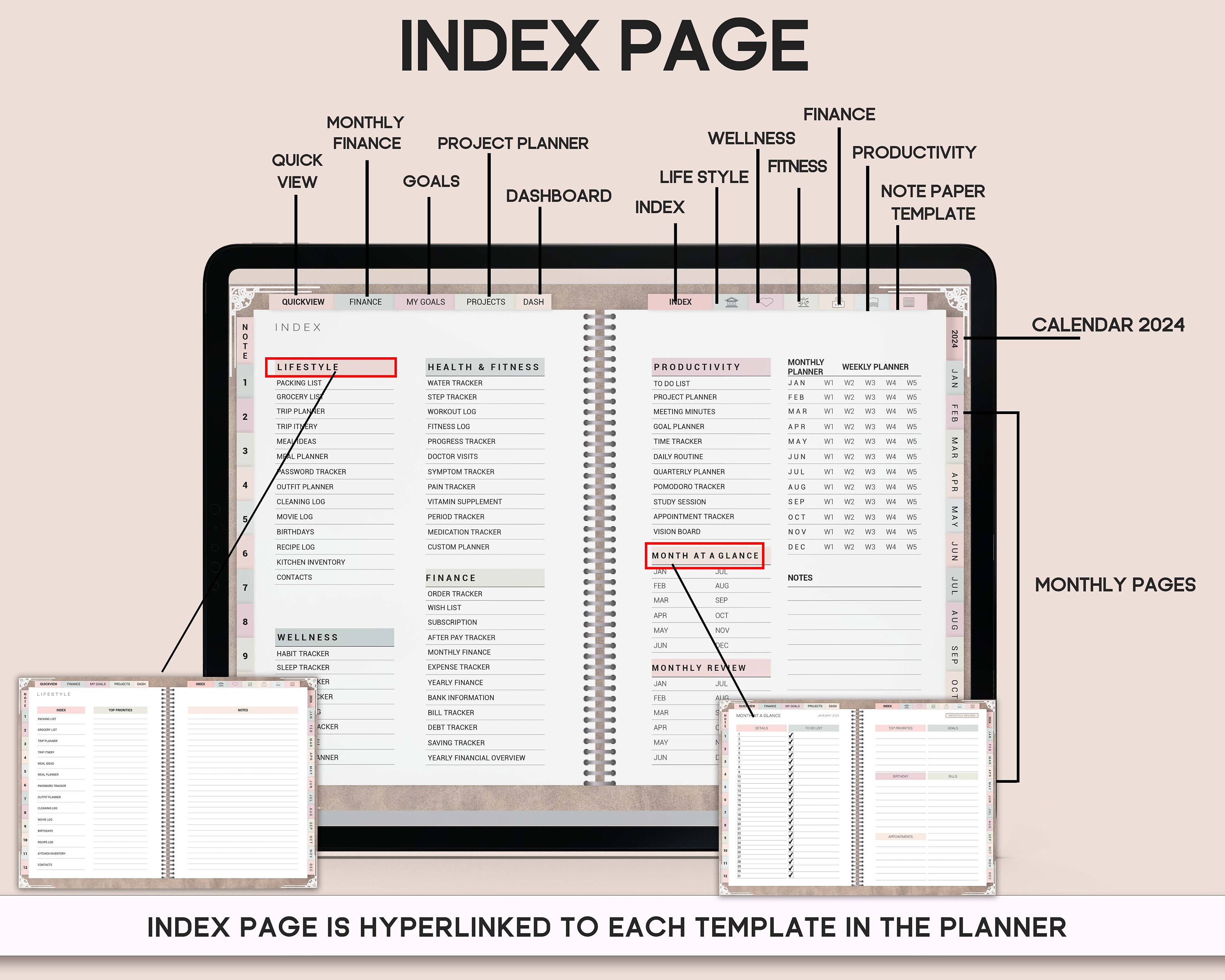Digital Planner 2024 Minimalist, iPad Planner Android Planner, Ultimate ...