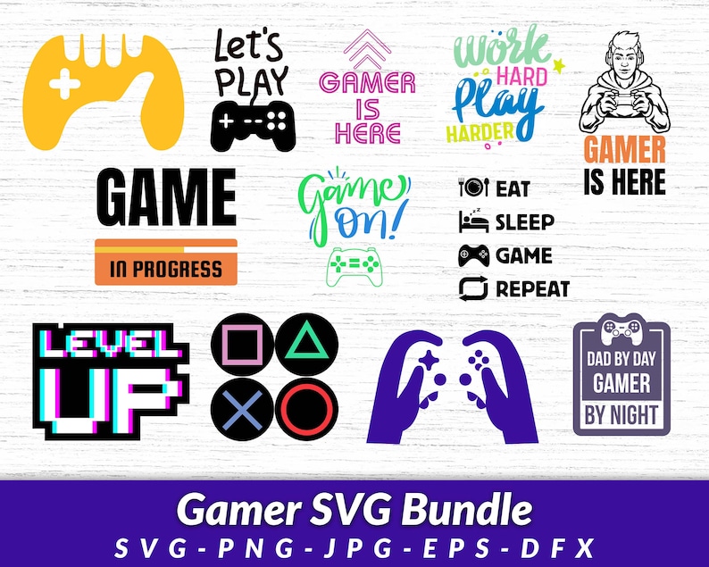 Gamer SVG Bundle, Gaming Illustrations, Video Game Characters, Gamer ...