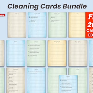 Editable Cleaning Checklist, Cleaning Cards Bundle, Room by Room ...