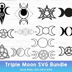 Triple Moon Enchantment, Mystical Triple Goddess Symbol, Triple Moon ...