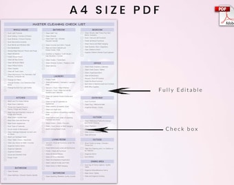 Ultimate Master Cleaning Checklist, Editable Whole Home Cleaning Bundle ...