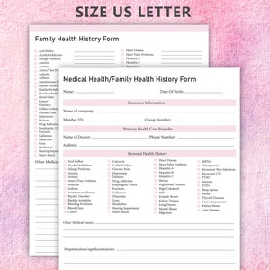 Medical Health History Form, Patient Health History, Medical History ...