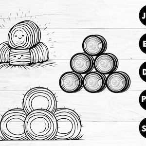 Hay Bales SVG Bundle, Round Bales Svg, Wheat Bale Svg, Bale of Hay Svg ...