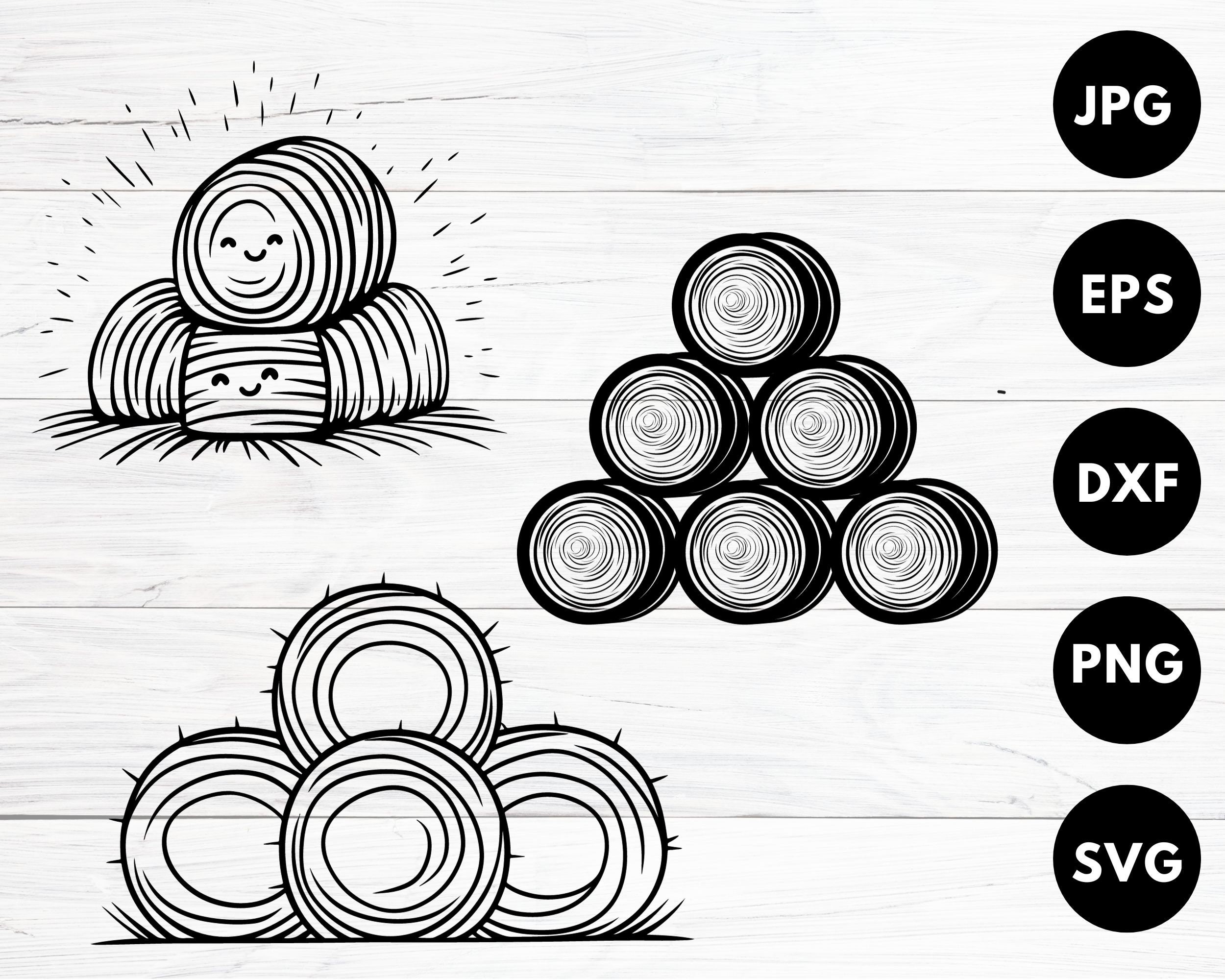 Hay Bales SVG Bundle, Round Bales Svg, Wheat Bale Svg, Bale of Hay Svg ...