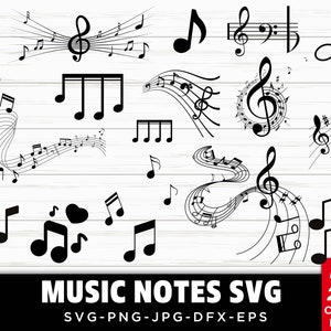 Musical Notes Svg Bundle, Music Note Svg, Music Svg Bundle, Music Svg ...