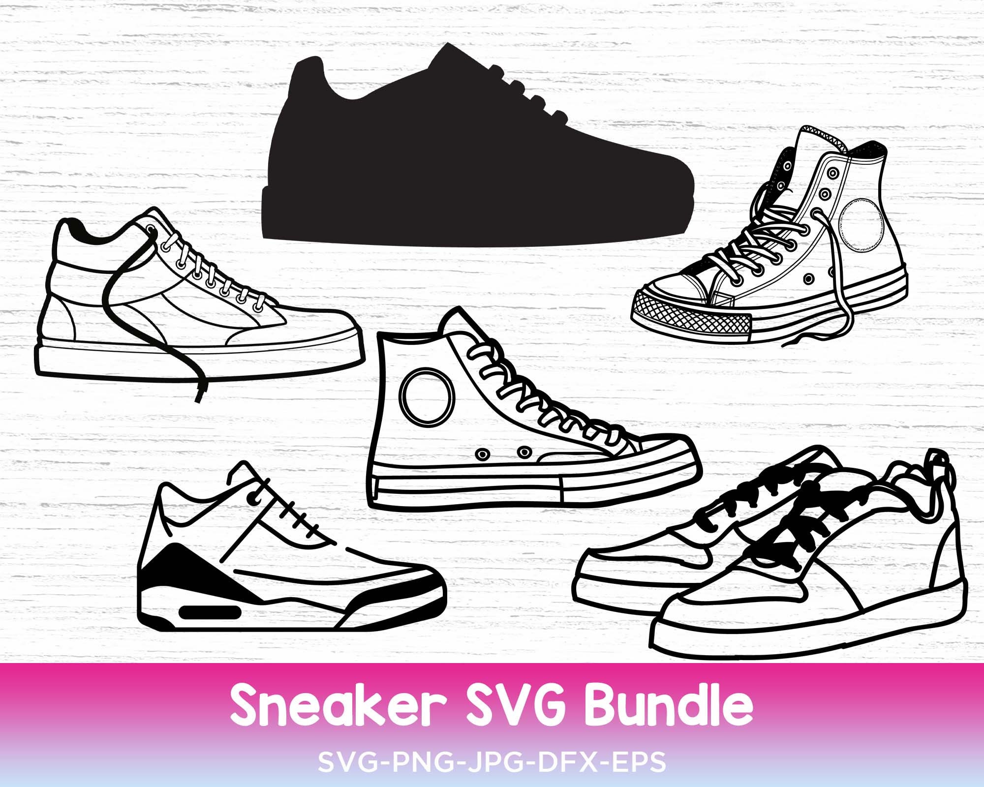 Sneakers Svg Bundle, Sneaker Svg, Sneaker Png, Sneakers, Sneaker ...