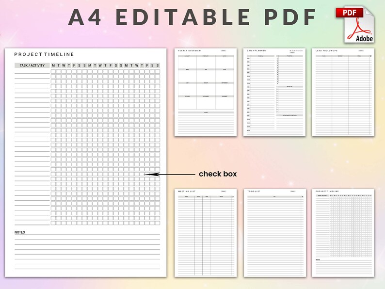 Editable Office Task Planner Set, Printable Work Schedule Planner ...