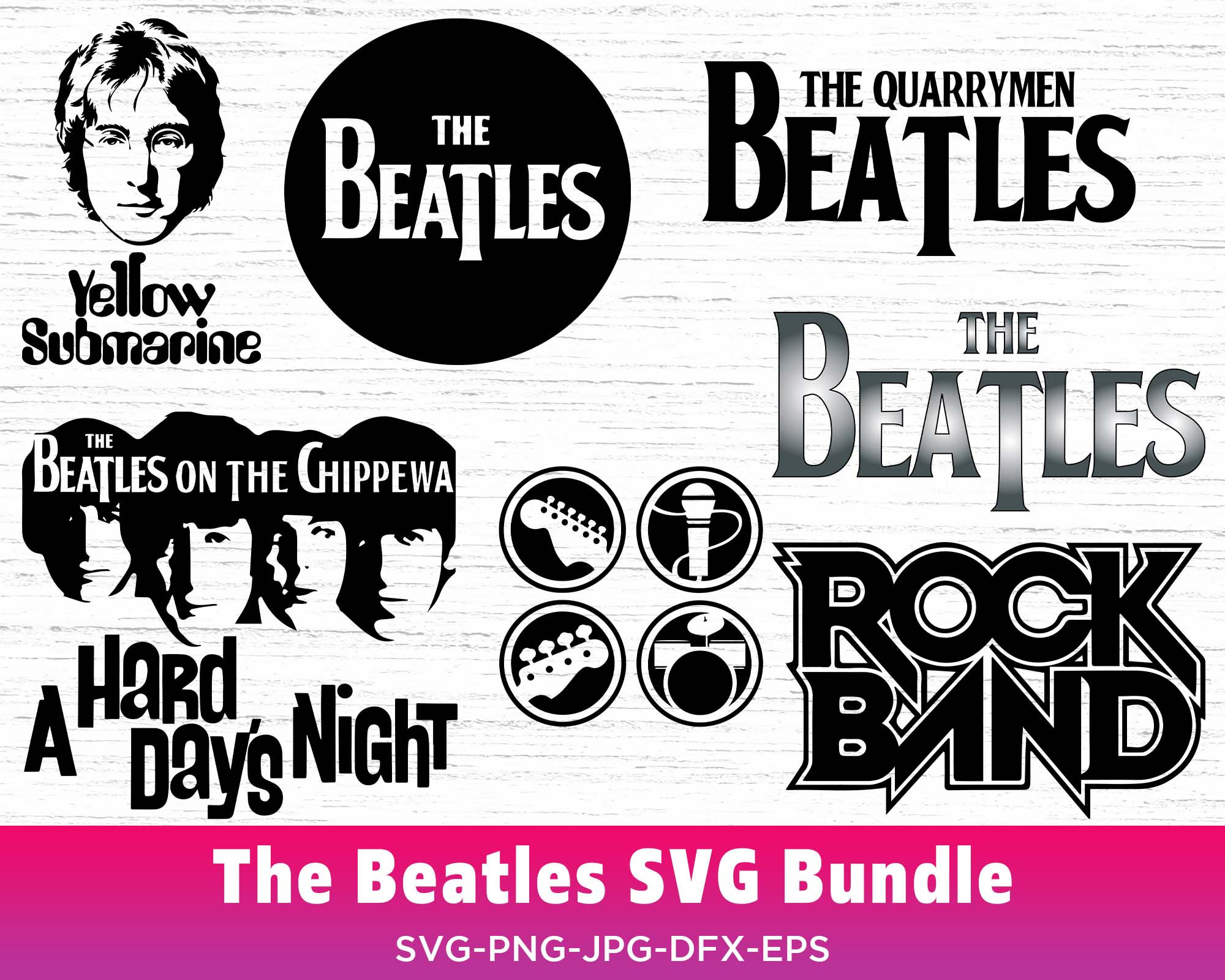The Beatles SVG Bundle, the Beatles Svg, the Beatles Png, Music SVG Svg ...