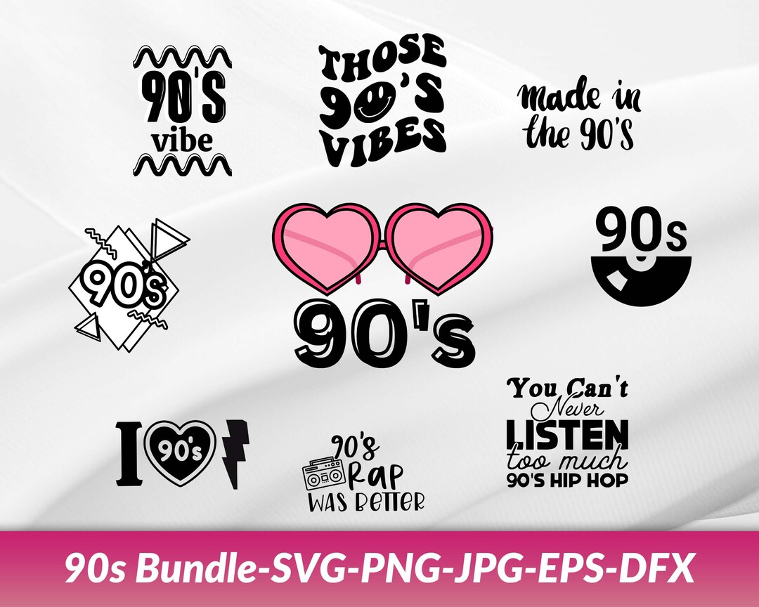 90s Svg Bundle, I Love the 90s Svg, PNG ,1990 Design, 90's Svg, 90's ...
