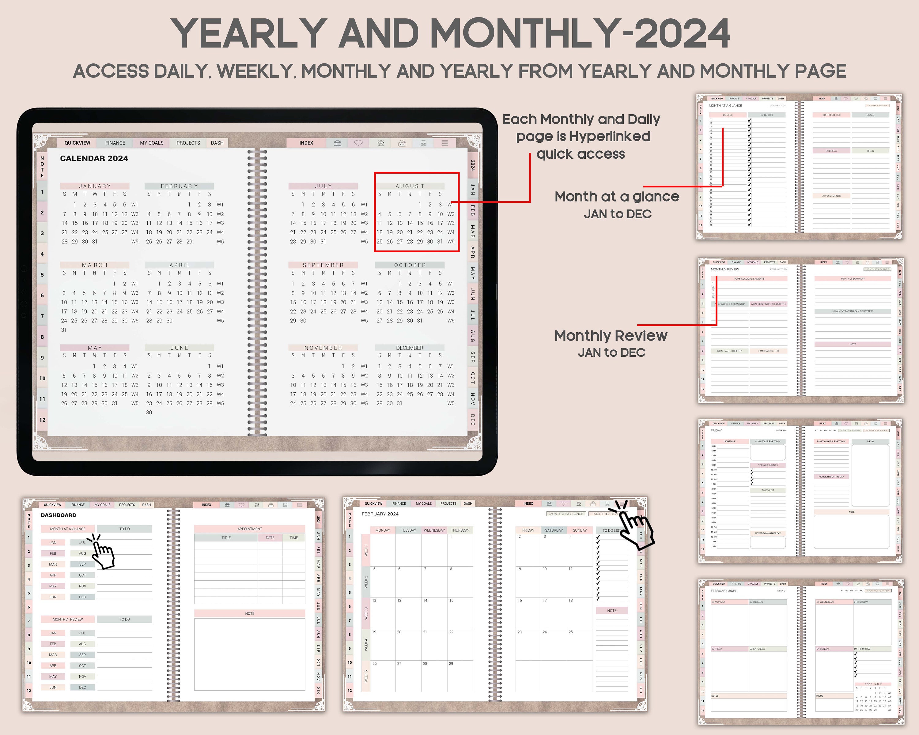 Digital Planner 2024 Minimalist, iPad Planner Android Planner, Ultimate ...