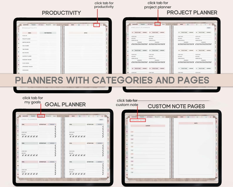 Digital Planner 2024 Minimalist, iPad Planner Android Planner, Ultimate ...