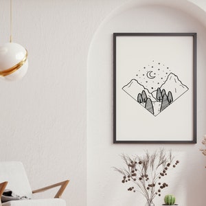 Geometric Mountain and Forest SVG Bundle Abstract Nature Designs Modern ...