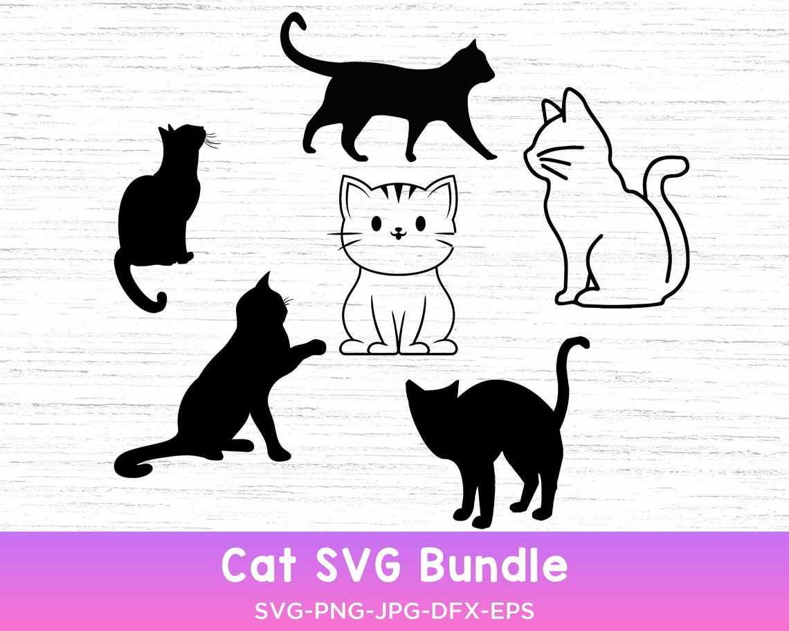 Katze SVG, Katzen Silhouette, Katze SVG, Katzenkopf SVG, Katzen Gesicht ...