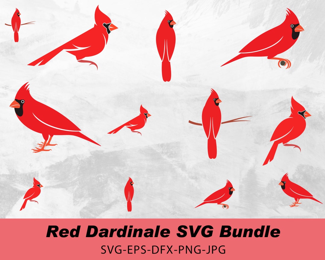 Red Cardinal Svg Bundle, Red Cardinal Svg, Red Cardinal Heart Svg ...