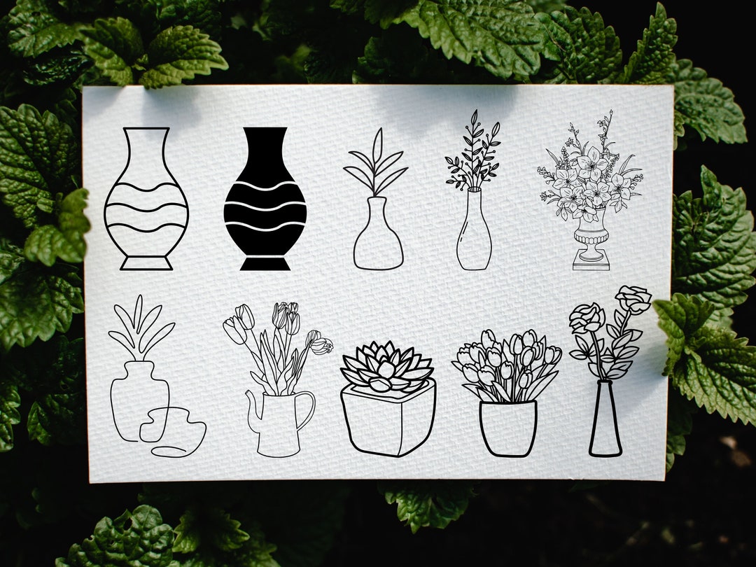 Flower Vase Svg Bundle, Flower Vase Svg, Flower Bouquet Svg, Vase Svg ...