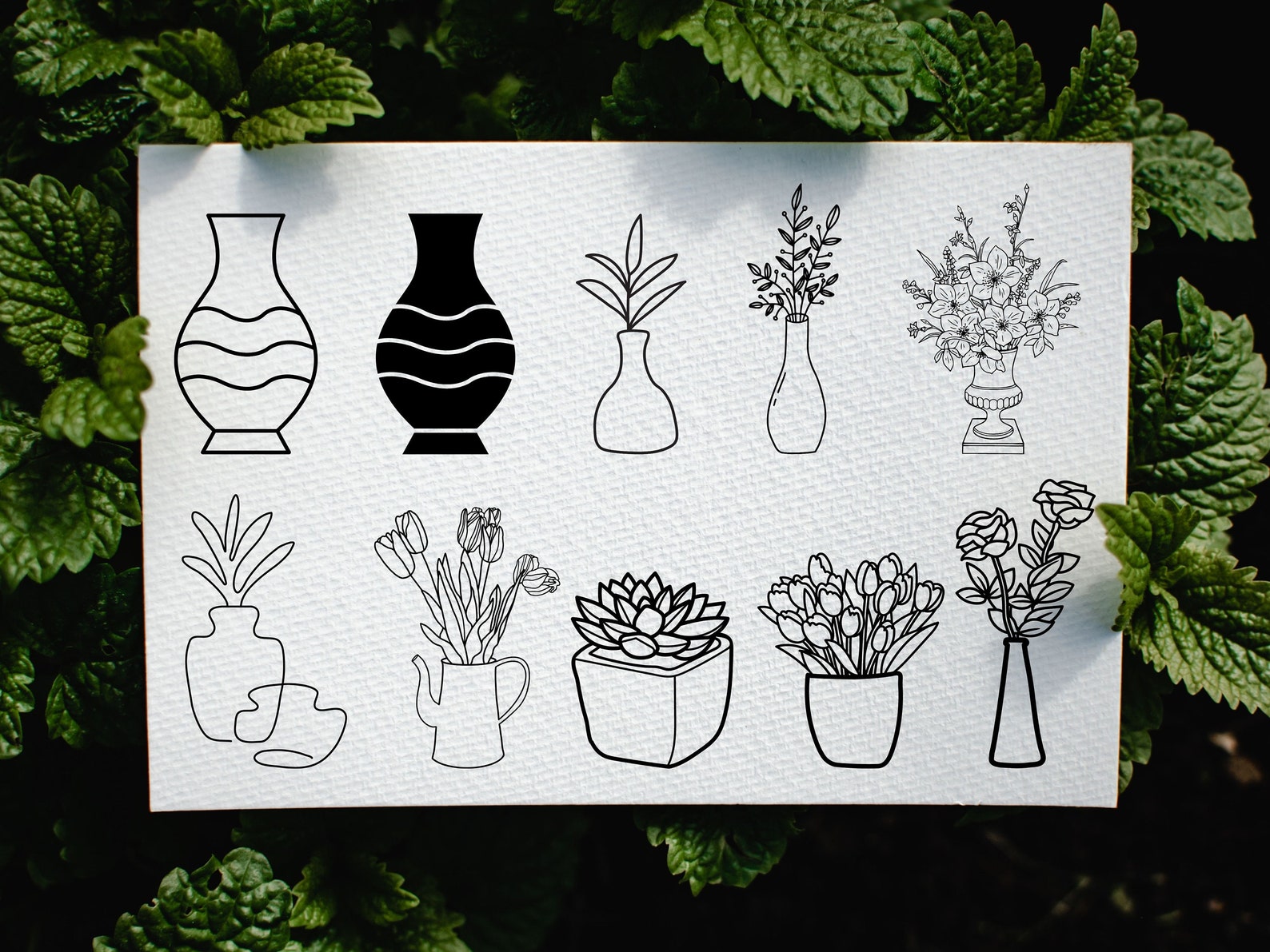 Flower Vase Svg Bundle, Flower Vase Svg, Flower Bouquet Svg, Vase Svg ...