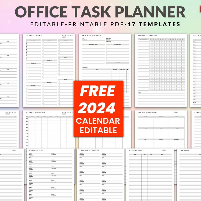 Work Task Organizer Printable - Etsy