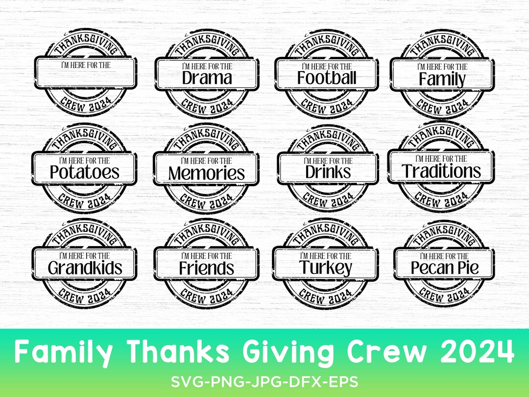 Family Thanksgiving Crew 2024 SVG Bundle, Thanksgiving Svg, Matching ...