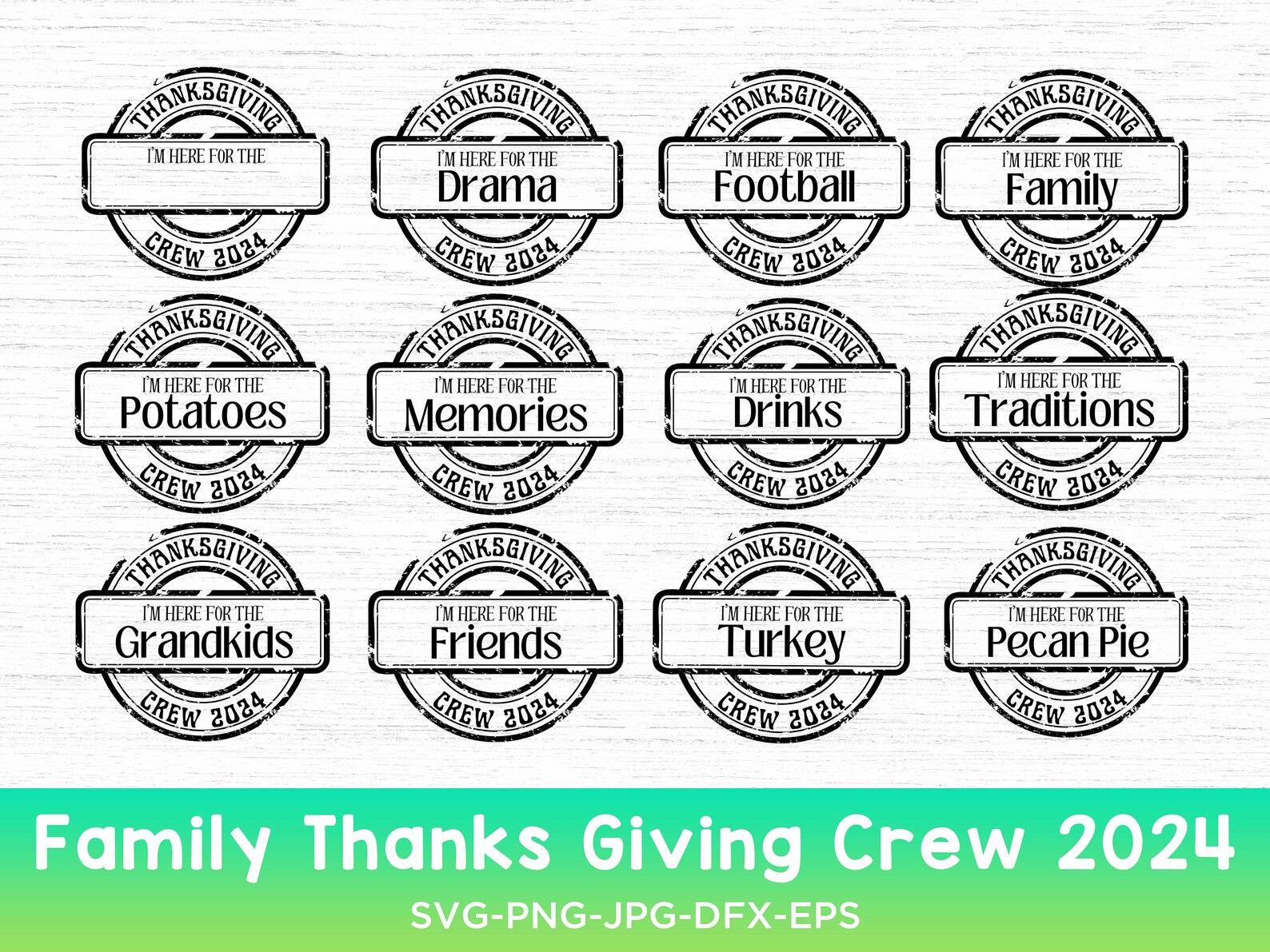Family Thanksgiving Crew 2024 SVG Bundle, Thanksgiving Svg, Matching ...
