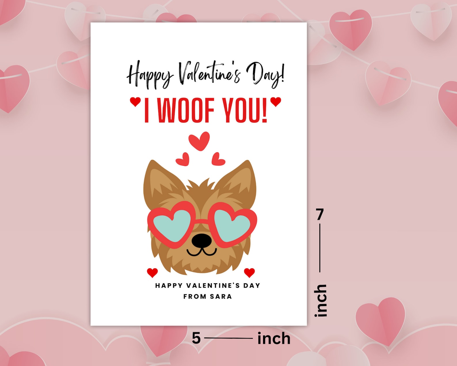 EDITABLE Printable Dog Valentine Cards, Valentines Day Cards, Valentine ...