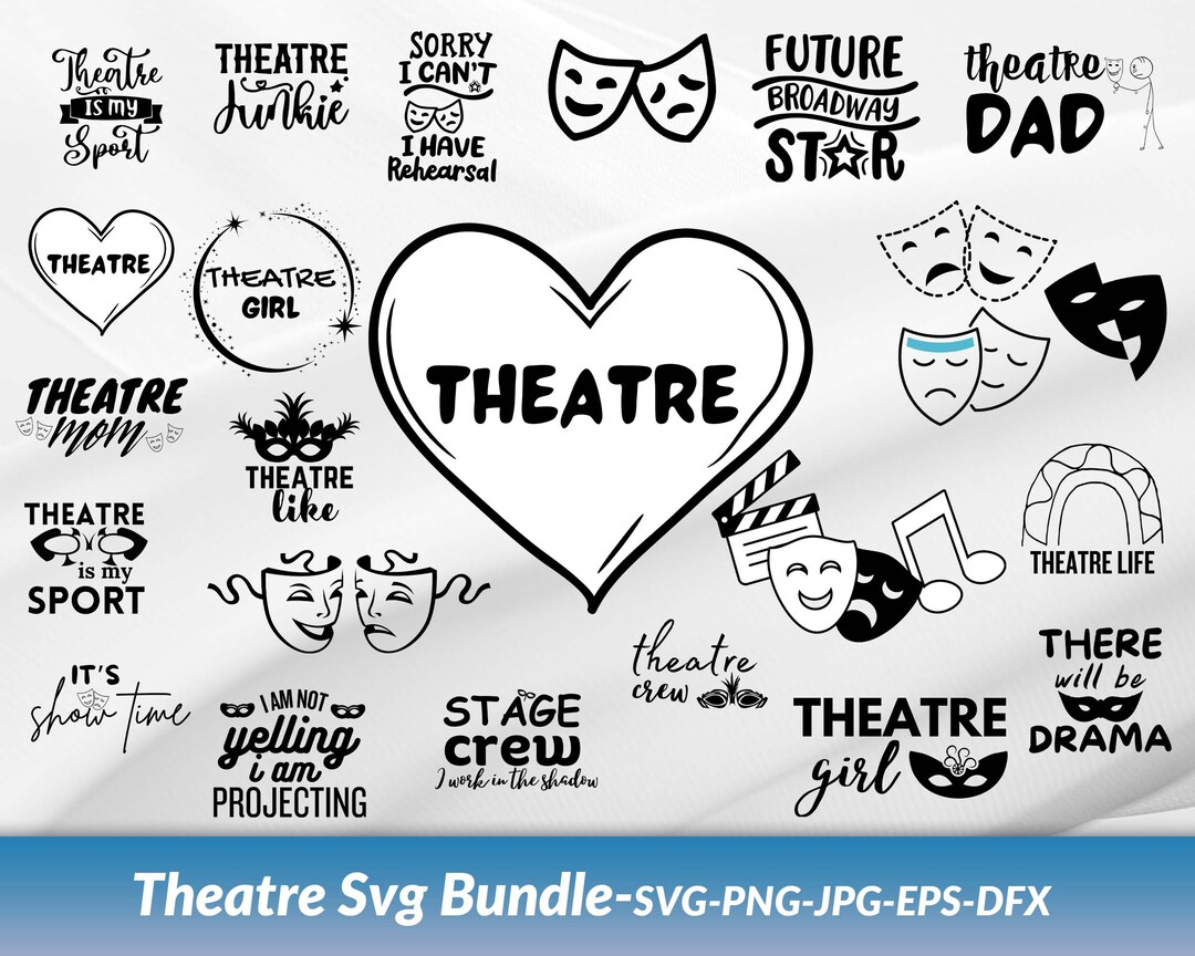 Theatre Bundle Svg, Theatre Png, Theatre Svg, Movie Theatre Svg ...